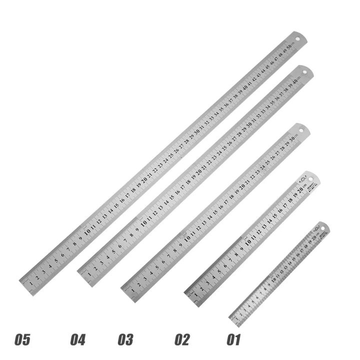 Stainless Steel Metal Ruler Metric Rule Precision Double Sided ...