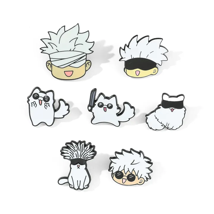 Enamel Pins Cute Anime Character Eye Patch Comic Brooch Badge Anime ...