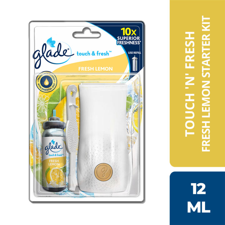 Glade Touch 'N' Fresh Holder & Fresh Lemon Refill, 12 mL | Air freshner ...