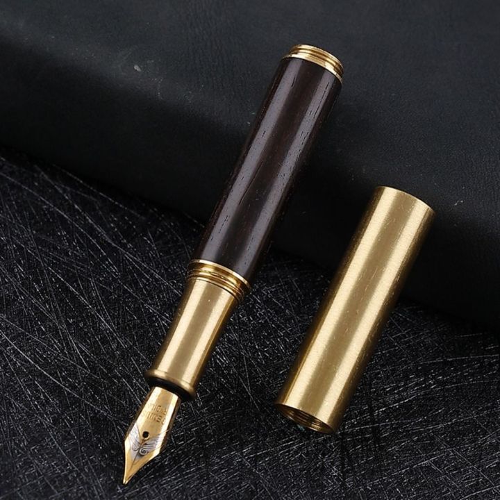 Mini Pocket Wood Fountain Pen Metal Business Office Portable Ink ...