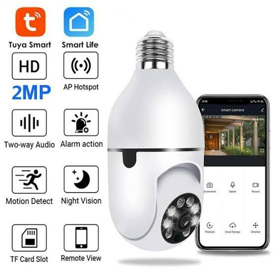 bulb wifi camera 2mp security 360 rotation | Daraz.pk