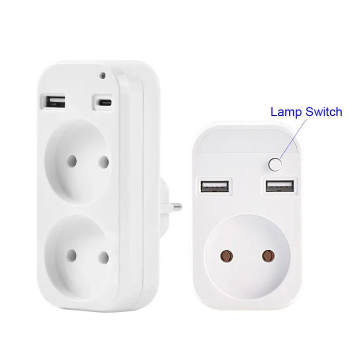 EU Plug Conversion 2 Socket Plug Multifunctional Socket Portable with ...
