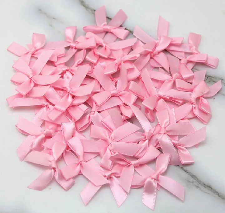 (50 Pcs) 4*4cm Colourful Ribbon Bows Small Size Polyester Satin Ribbon ...