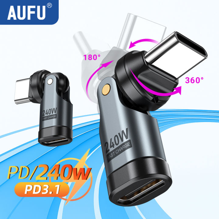 AUFU 240W USB C Adapter 5A Fast Charging USBC Male To Type C Female ...
