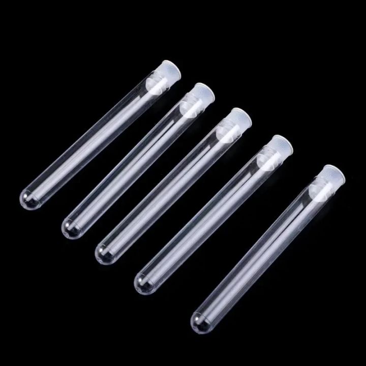 50Pcs/Pack 12x100mm Transparent Laboratory Clear Plastic Test Tubes ...