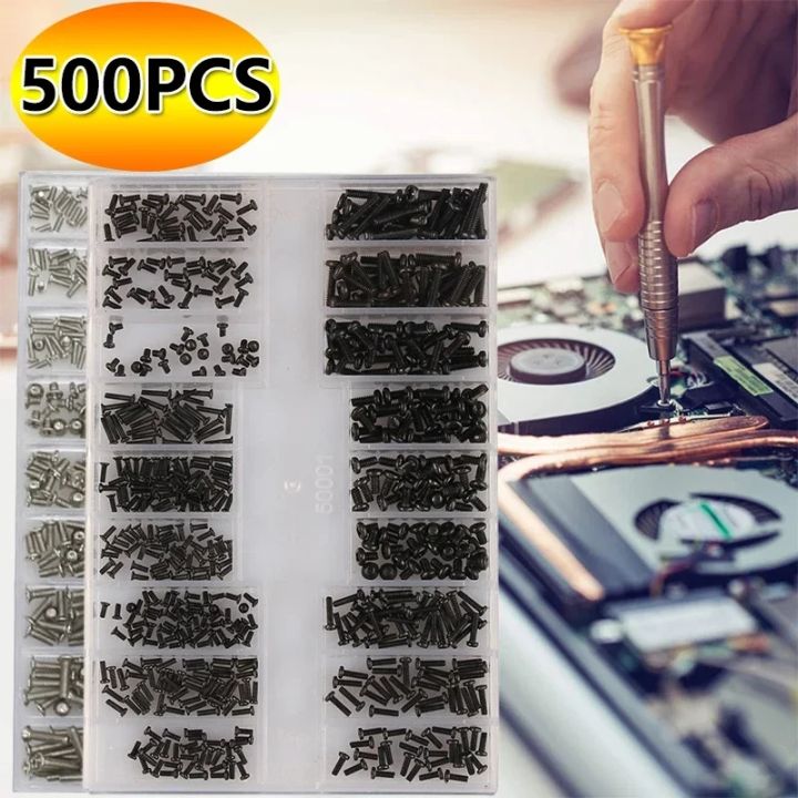 500Pcs 18 Types Mini Screw Nuts DIY Kit Laptop Computer Assemble Repair ...