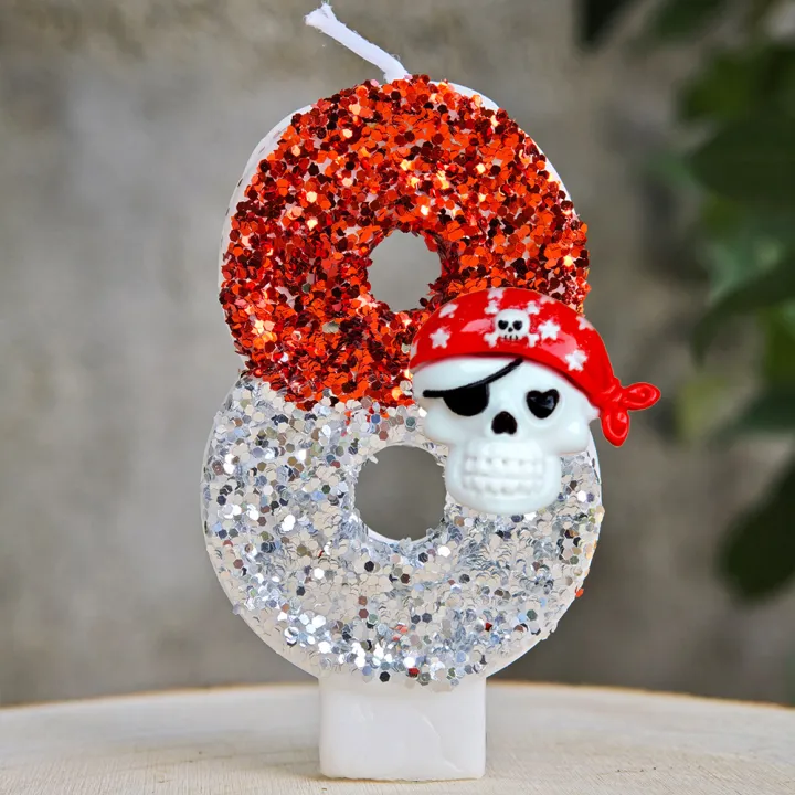 Hot Pirate Ship Theme Candles 0-9 Number Cake Decorating Birthday Party ...