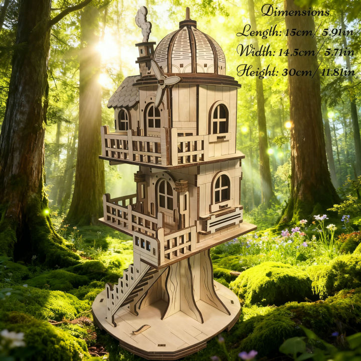 Wooden Treehouse 3D Puzzle Model DIY Construction Kit Creative ...