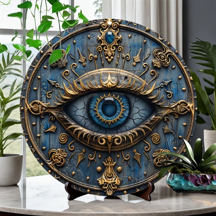 Metal Signage with All-Seeing Eye - Ancient Egyptian Wall Hanging ...