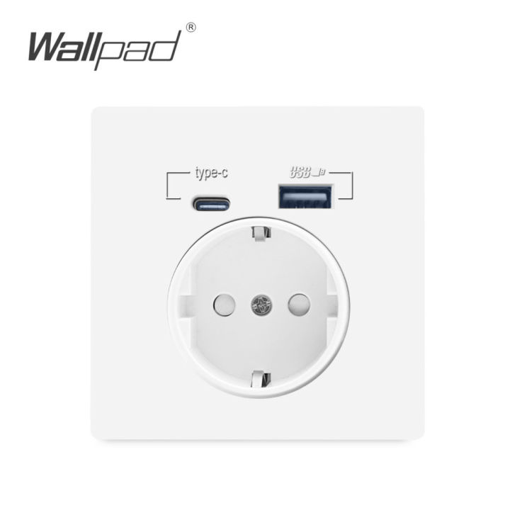EU Power Socket With Usb Charging Port and Type C Interface 2.1A 16A PC ...