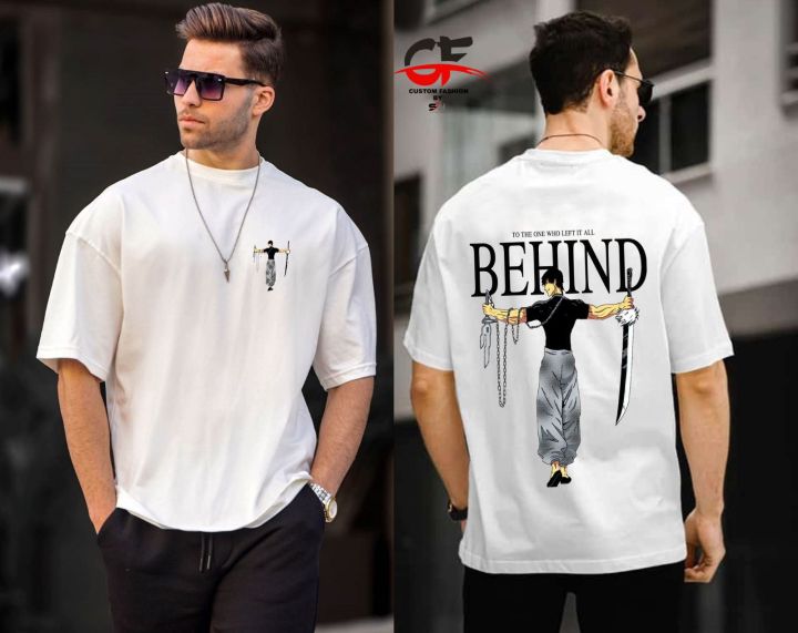 new stylish print drop shoulder t-shirt for men's | Daraz.pk