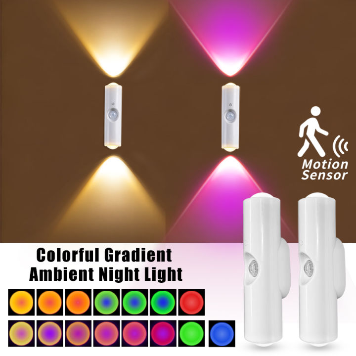 Smart RGB Gradient Wall Light Motion Sensor Magnetic Rechargeable Wall ...