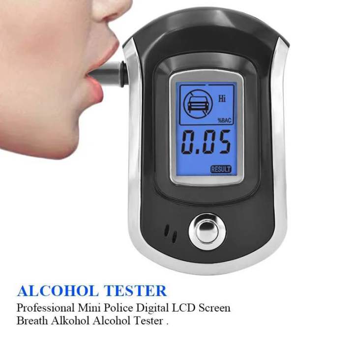Happy AT-6000 Portable Alcohol Detector Breathalyzer with 5 Mouthpieces ...