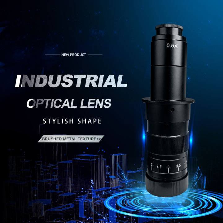 YIZHAN 130X 150X 180X Zoom C-Mount Lens Magnification Adjustable 25mm ...