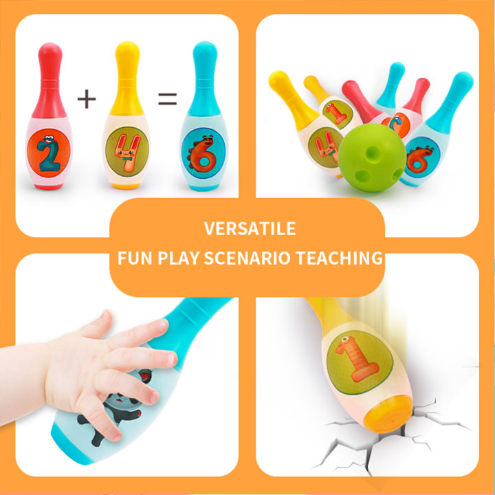 Bowling Game Set Animal Number Learning Education Toys For Kids ...