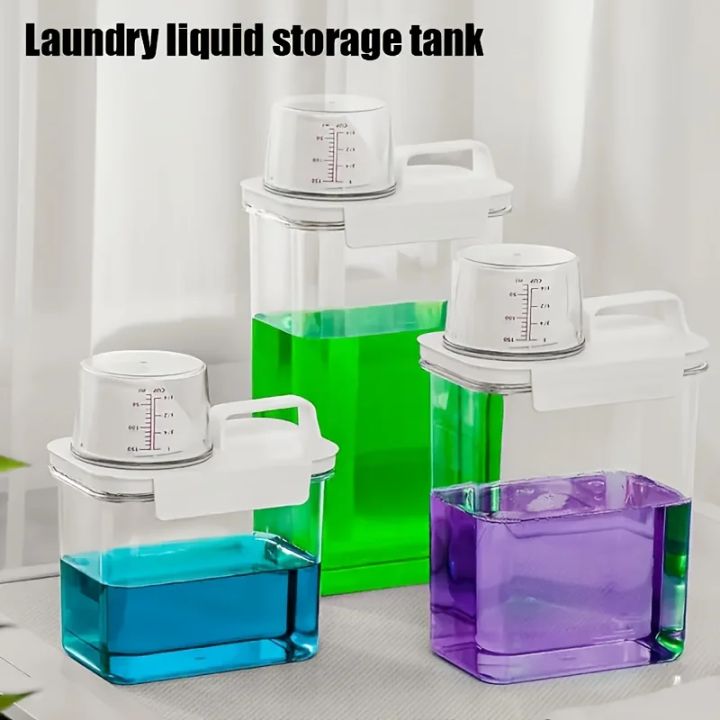 1100ML/1800ML/2300Ml Airtight Laundry Detergent Powder Storage Box Jar ...