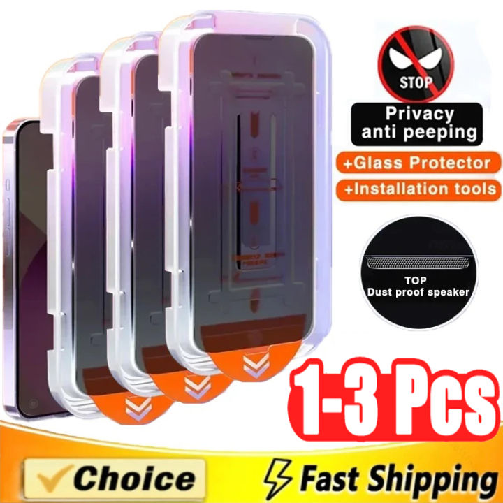 1-3Pcs 8K Dust free Installation Tempered Glass For iPhone 13 14 16 15 11 12 Pro Max 15 14 Plus ...