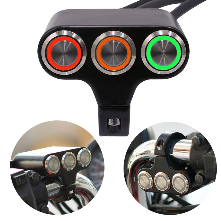 Motorcycle Handle bar 3 Button fog light switch for all bikes ...