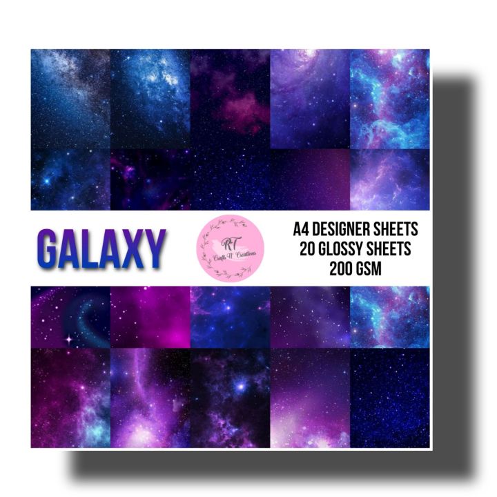 Galaxy theme Paperpack | Scrapbook sheets | Designer sheets | 20 ...