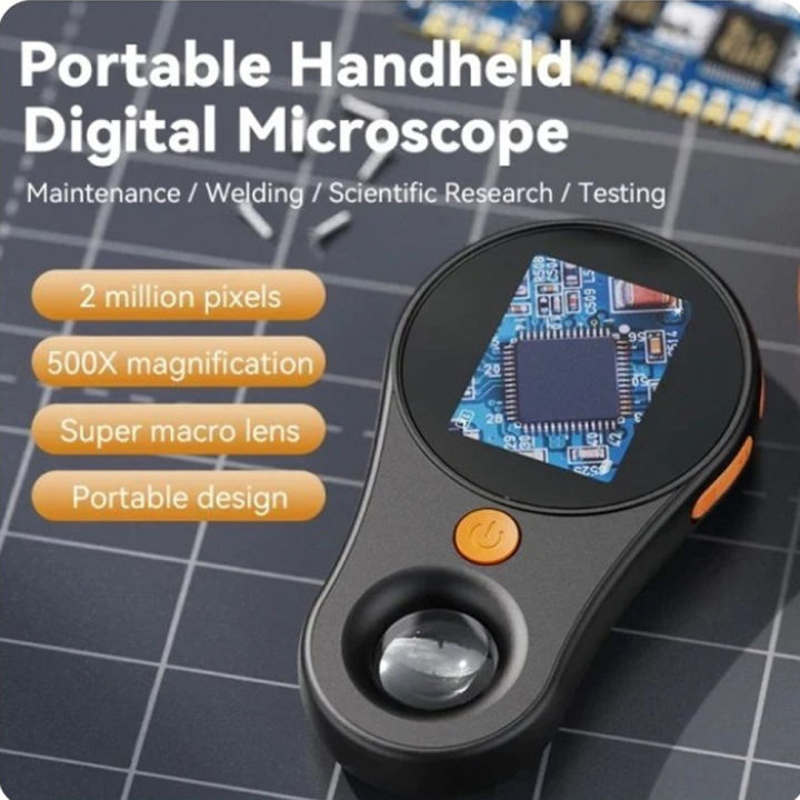 2Inch 500X Handheld Digital Microscope 1080P Video Coin Magnifier with ...