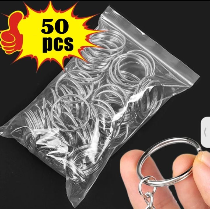 50 pcs Stainless Steel Metal Keyring Keychain – Anti-Rust Key Holder ...