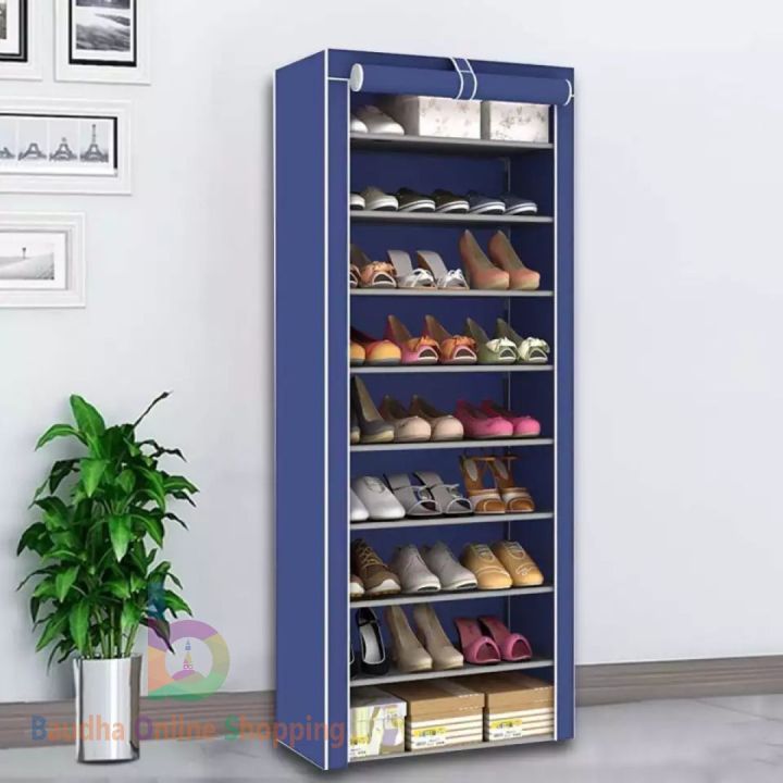 9 Layers Portable And Folding Shoe Rack (60 X 30 X 140 Cms) | Daraz.com.np