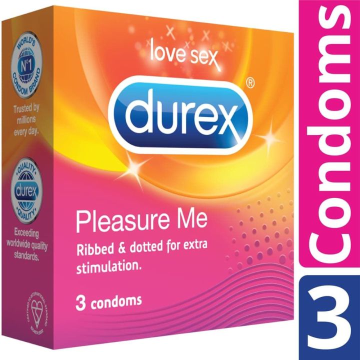 Durex pleasure me Condom -3 pcs Box (Made In India) | Daraz.com.bd