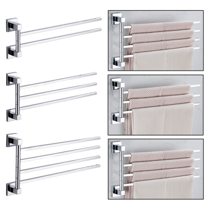 Movable Towel Rack Stainless Steel 180-Degree Rotating Square Tube ...