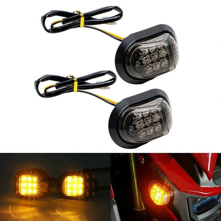 2Pcs Motorcycle Indicators Mini LED Turn Light Flasher Amber Lamp ...