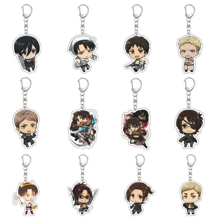 55MM Anime Attack on Titan Keychain Eren Jaeger/Mikasa Ackerman/Armin ...