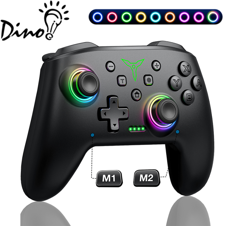 Dinofire RGB Wireless Bluetooth Controller for Nintendo Switch/Switch OLED/Switch Lite/PC/Mobile ...