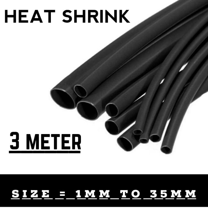 Product details of Heat Shrink Tube Length 3 Meter Black Color Shrinkable Wire Wrap Cable Sleeve ...