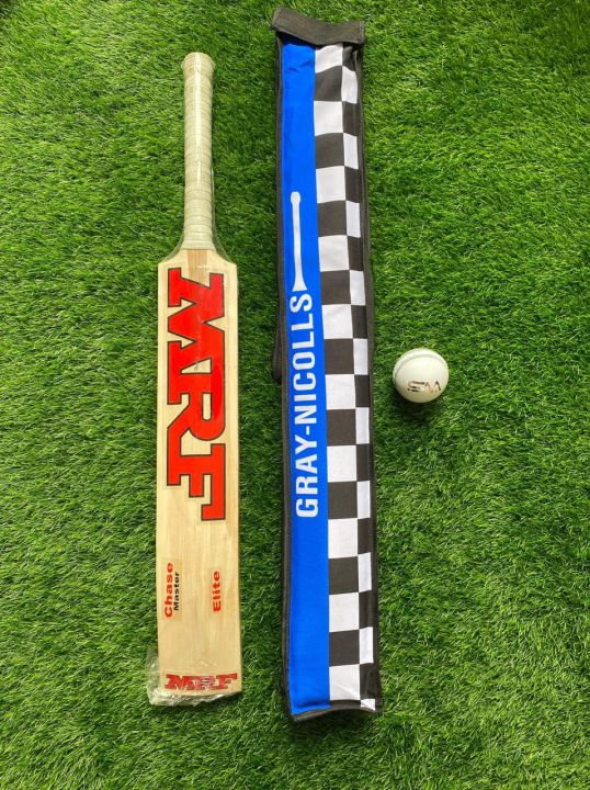 MRF Chase Master Elite Cricket Bat with Gray-Nicolls Cover & White ...