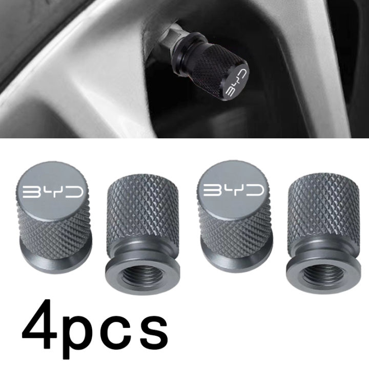 4PCS CNC Aluminum Tyre Valve Air Port Cover Cap Car Accessories For BYD ...