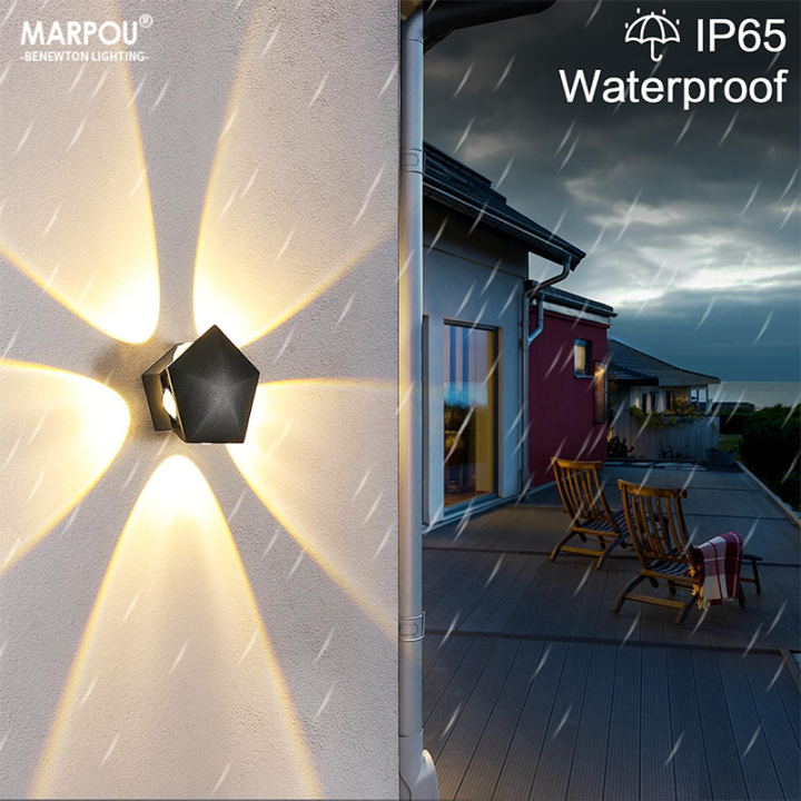 MARPOU LED Waterproof Wall Light IP65 Black Outdoor Lamp Luster Home Indoor Decoration 5W 6W ...