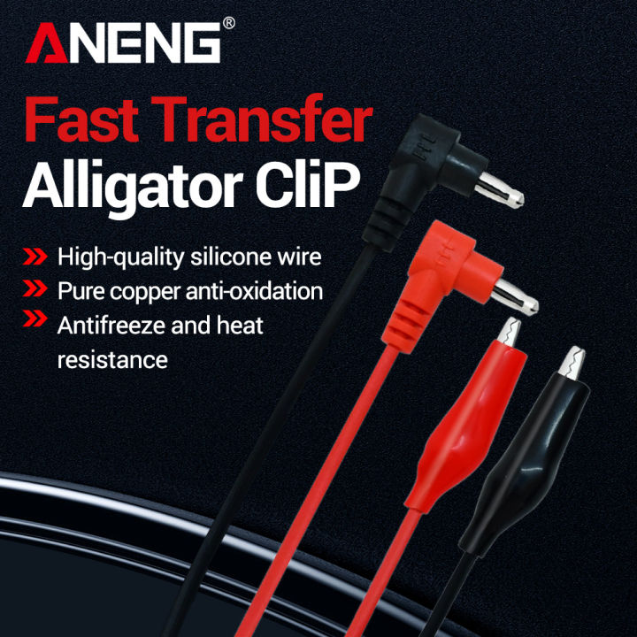 ANENG Digital Alligator clip Wire 10A Universal Insulation Silicone ...