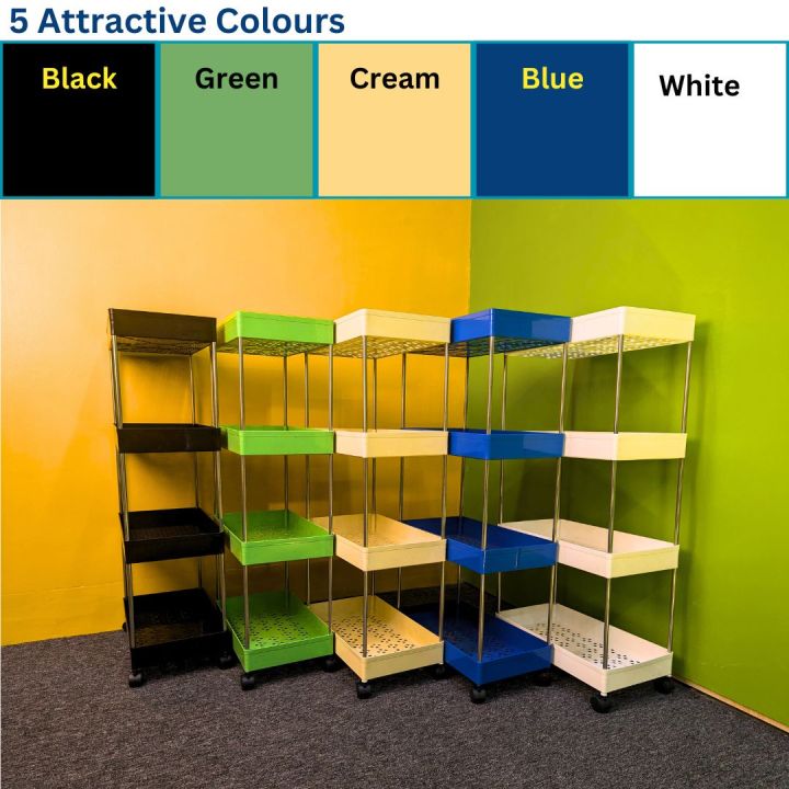 3 Tier Multifunctional Kitchen & Bathroom Wall Hanging Storage Trolly ...