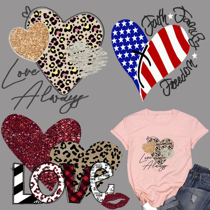 heart-shaped Newest Patterns Decoration DIY Iron On Transfer Stickers ...