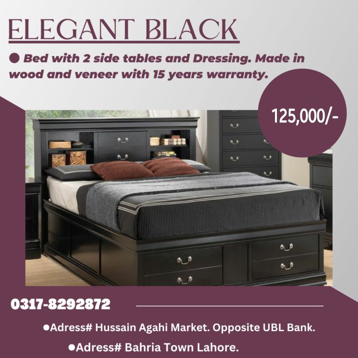 Bed set with 2 side tables and dressing | Daraz.pk