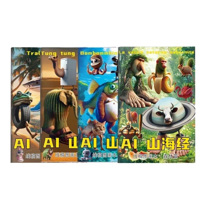 Italian Brainrot Child Cartoon Coloring Book Tung Tung Tung Sahur ...