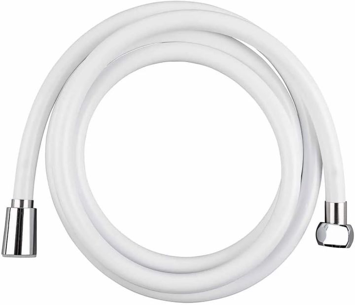 Muslim shower connection pipe 1.5 meter brass nut white color hose pipe ...