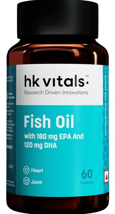 hk vitals Fish Oil For Men And Women (60 Capsules) | 1000mg Omega 3 ...