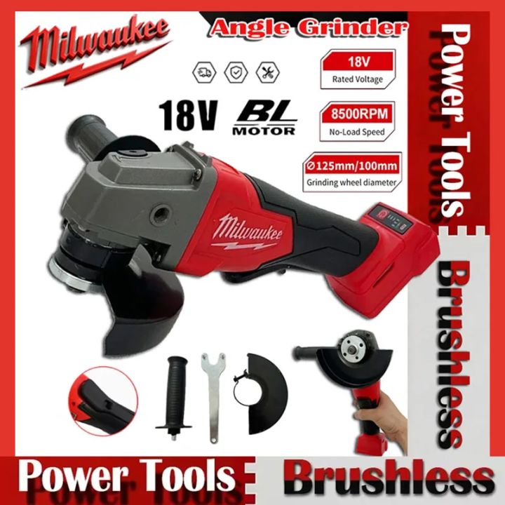 2025 Milwaukee 125mm Brushless Angle Grinder Polishing Cutting Machine ...