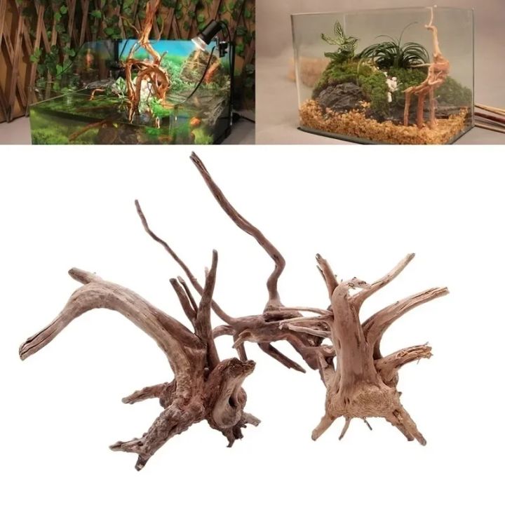 Natural Tree Trunk Driftwood Aquarium Fish Tank Reptile Cylinder Roots ...