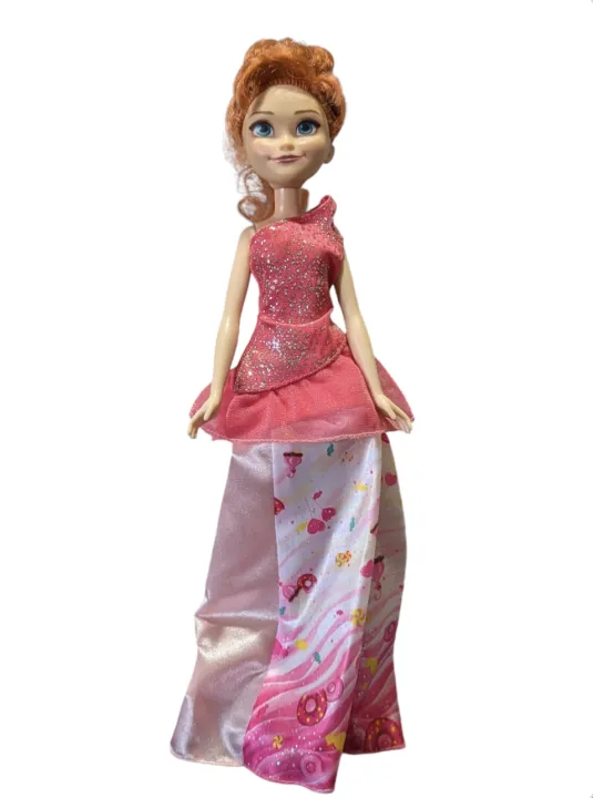 (K). Disney's Princess Doll Hasbro 2015 12" pink Dress Brown Hair ...