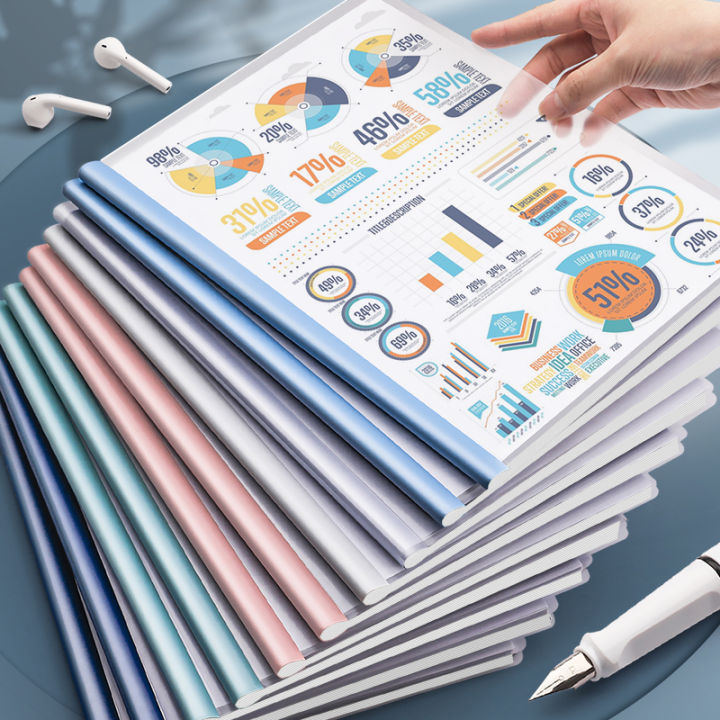 10 Pieces A4 Transparent File Document Rod Sliding Bar File Report ...