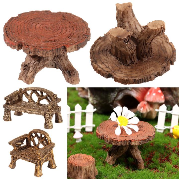 DIY Succulents Bonsai Fairy Garden Decor Miniature Stools Table Micro ...
