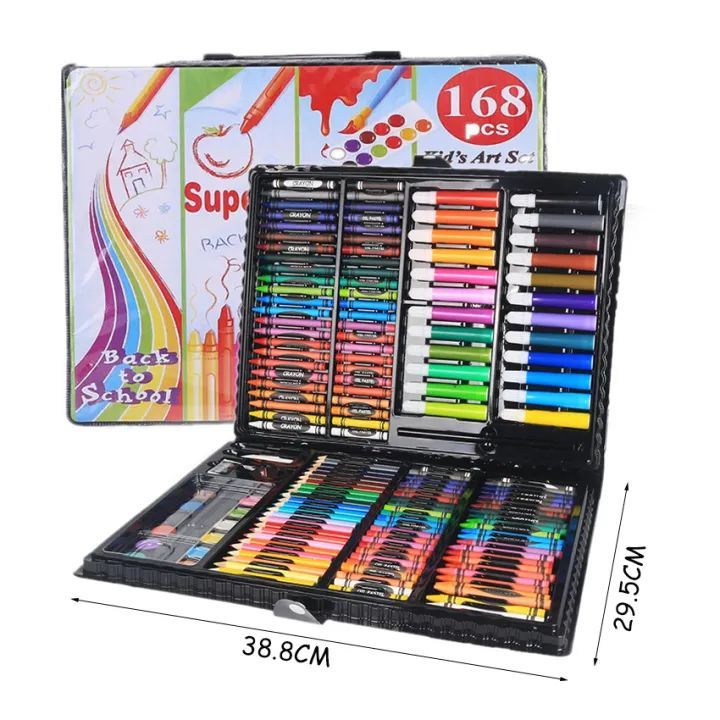 168 Pcs Super Mega Art Set Coloring Set For Kids Deluxe Colored Pencil ...
