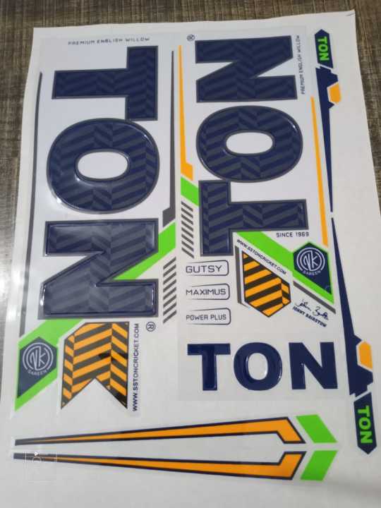 New 3D 2024 Ton Black And Yellow Edition Cricket Bat sticker ...