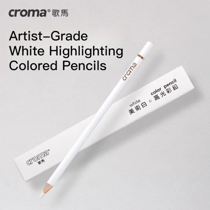 Croma Artist-grade White Highlight Colored Pencils Oil-based Colored ...